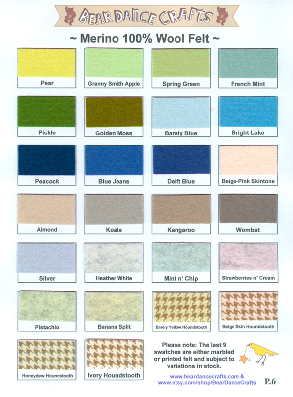 Felt Swatch Cards - Bear Dance Crafts